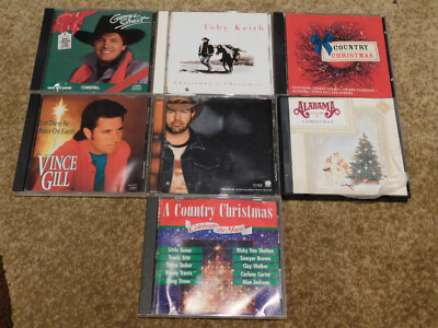 7 Christmas CD Lot George Strait Vince Gill Toby Keith Alabama Country ...
