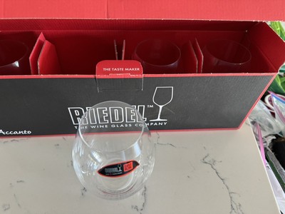 Set / 4 RIEDEL Accanto Stemless Wine Tumbler Crystal New Box Nice Gift ...