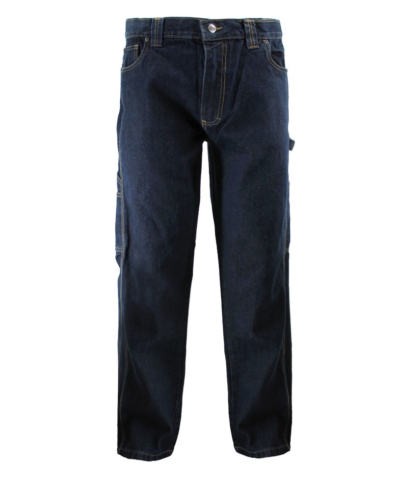 Men's Classic Fit Carpenter Work Jeans Hammer Loop Cotton Denim Pants ...
