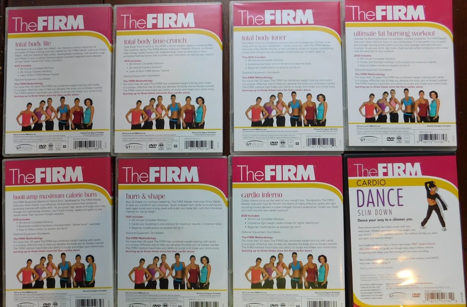 8 workout DVDs by the Firm - Crunch, toner, cardio, dance, etc. | eBay