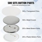 2.25" 58mm Button Badge Parts Supplies 500 Sets NOT Includes Maker ...
