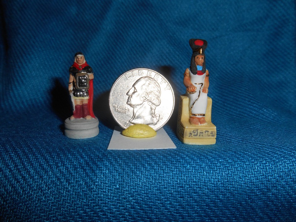 ANCIENT ROMAN & EGYPTIAN Set of 12 Mini Figurines FRENCH Porcelain ...
