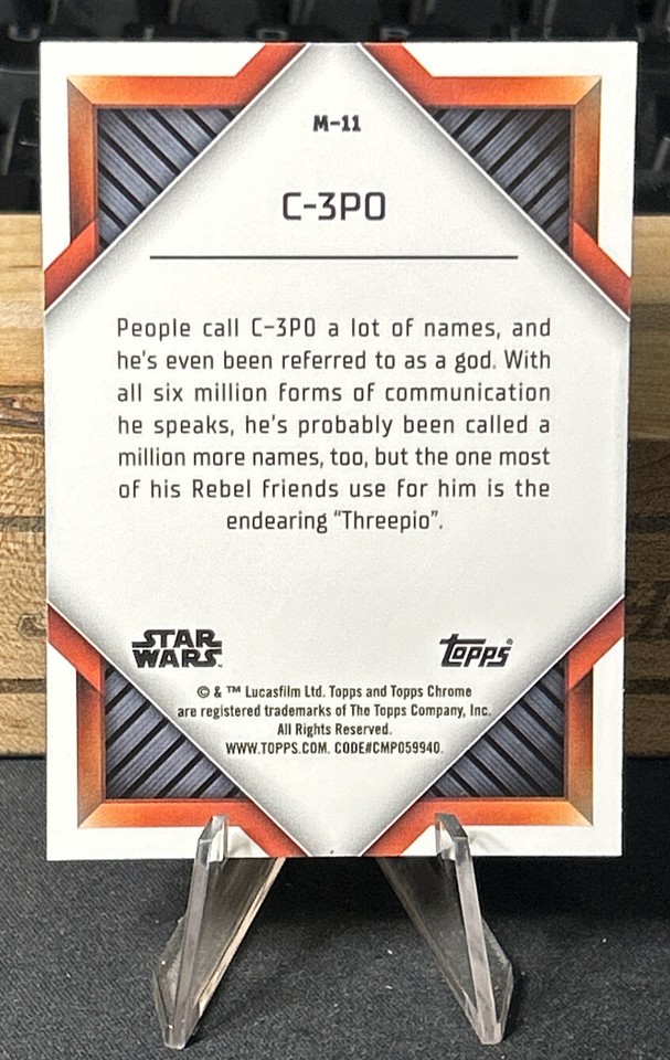 2023 Topps Chrome Star Wars C-3P0 Monikers "Threepio" Silver Insert #M ...