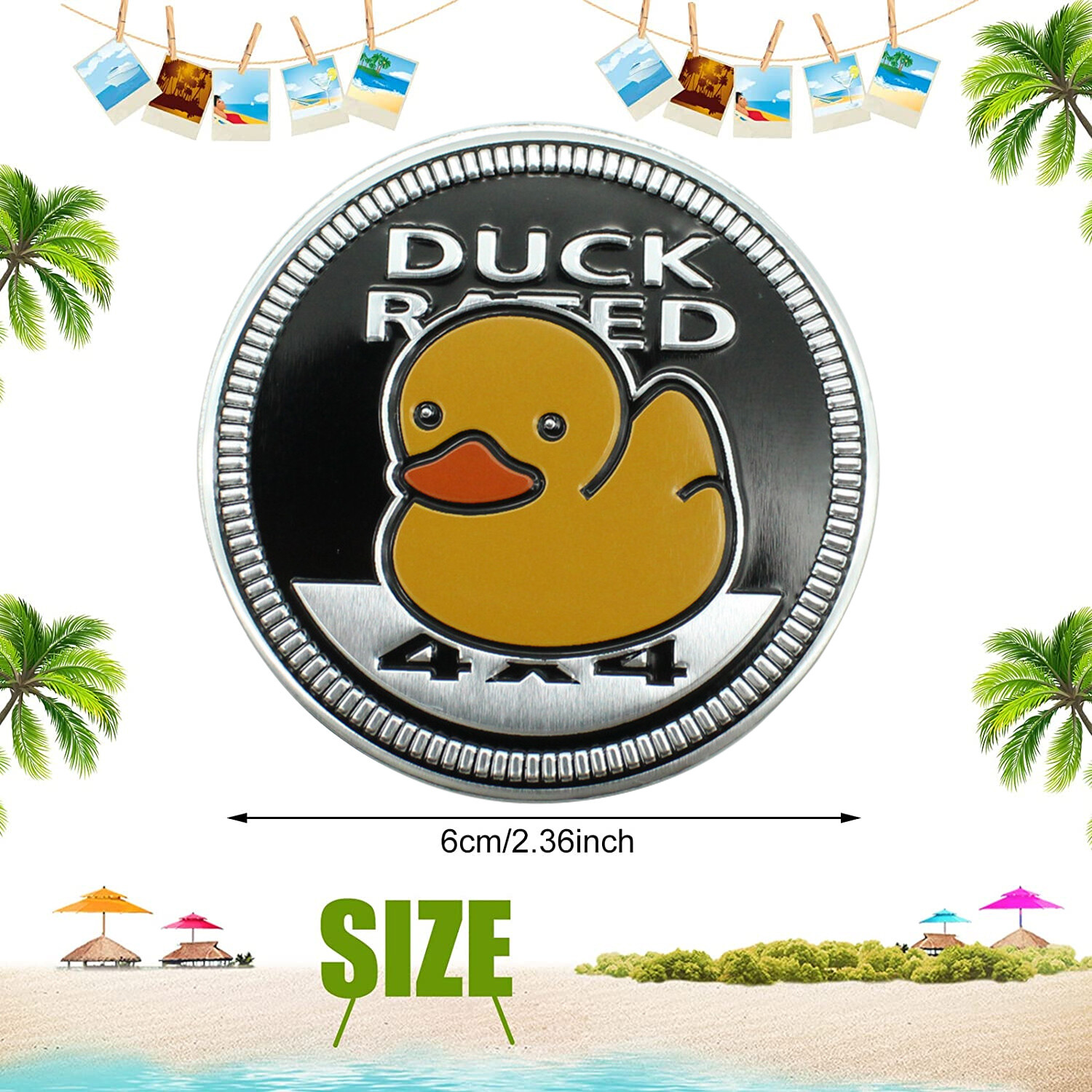 Metal DUCK RATED 4X4 Emblem Sticker Badge For Vehicles Trucks Jeep ...
