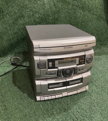 Sharp Mini Component Sytem CD-C600 3 Cd Changer Cassette Player - Grey ...