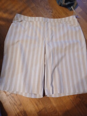 Croft & Barrow Plaid Tan Shorts Women’s 22W (Waist 44") Cotton Stretch ...