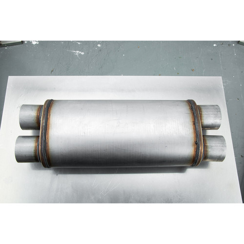 Quality Max Flow Muffler 3" Center Inlet/ 3" Dual Outlet/ 24'' Overall ...