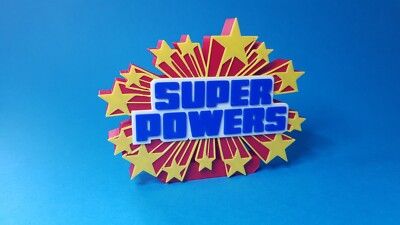 DC Super powers logo 200mm wide, for your desk or wall display. 3D ...