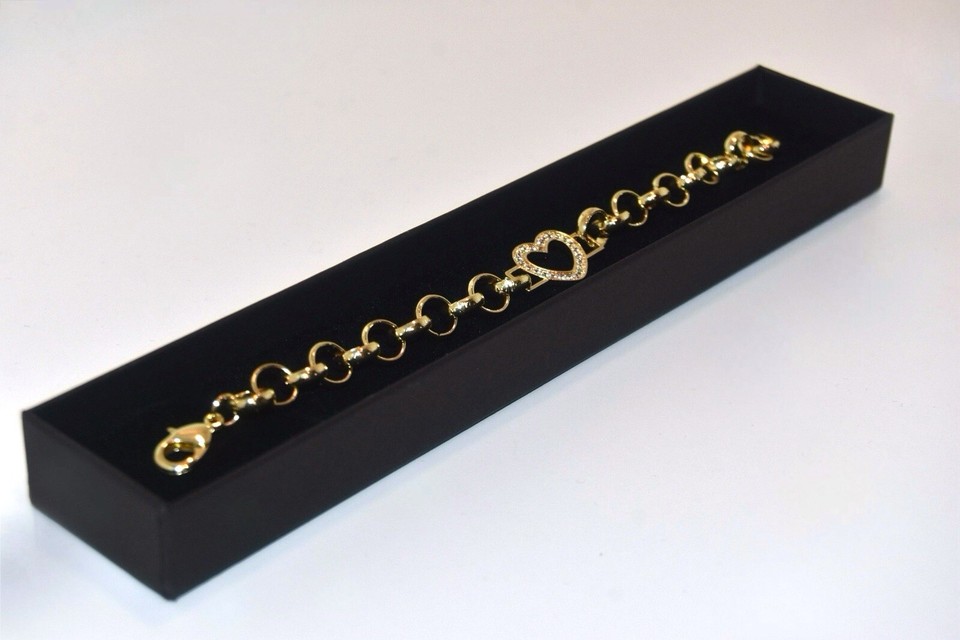 9ct Gold Filled Gypsy Belcher Link Bracelet Gift Women’s Girls Child ...