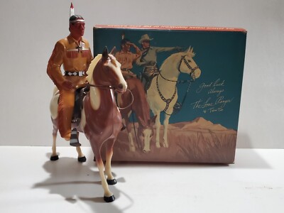 1950's Hartland The Lone Ranger TV Figure Tonto Pinto Horse Scout Toy w ...