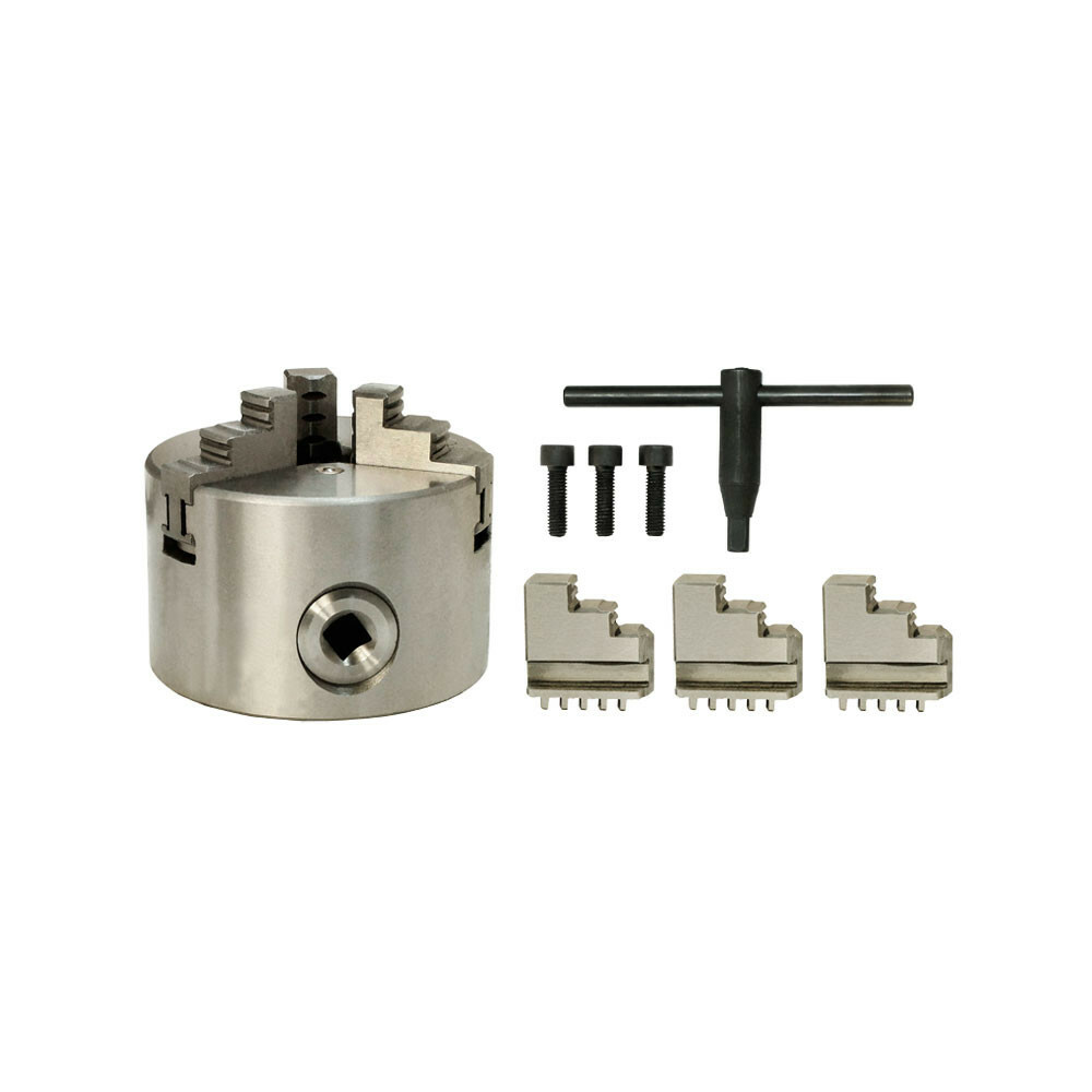 3'' 3 Jaw Lathe Chuck Self centering Hardened Plain Back Inside Outside ...
