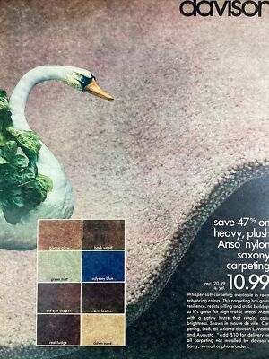 Atlanta GA Print Ad 1980 AJC Davisons Carpet Swan Anso Nylon | eBay