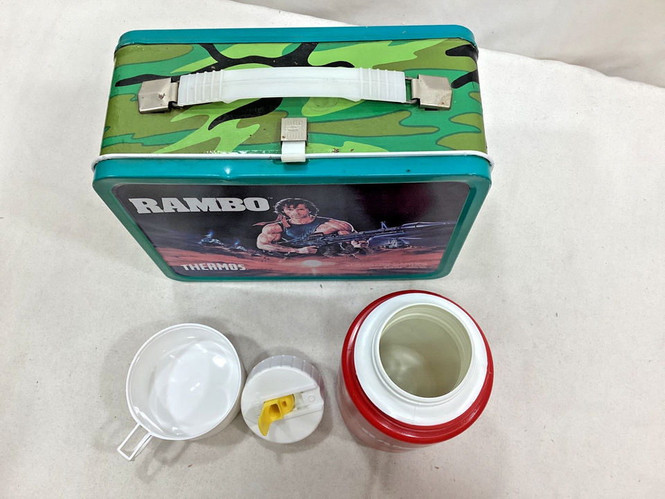 NEW 1985 Vintage Rambo First Blood II Metal Lunch Box & Thermos ...