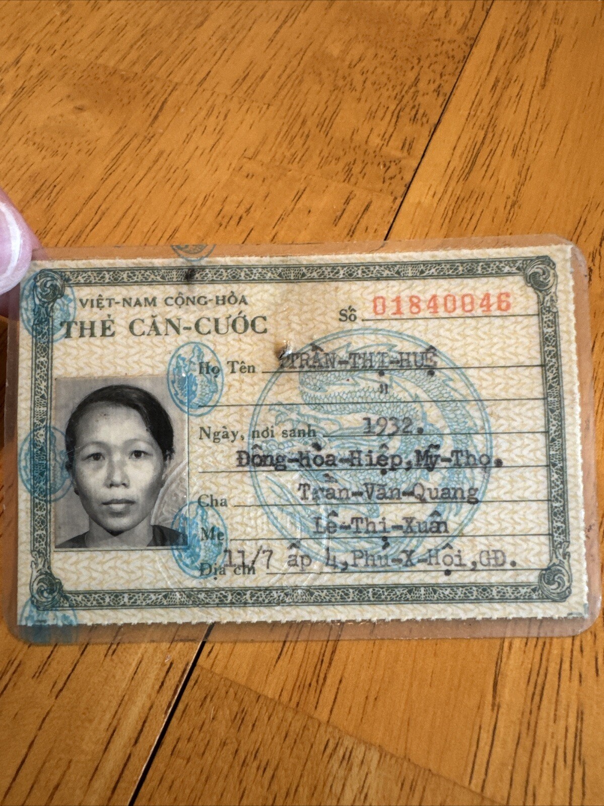 Original South Vietnam Civilian ID Card Guarantee War Issue Cute Girl ...