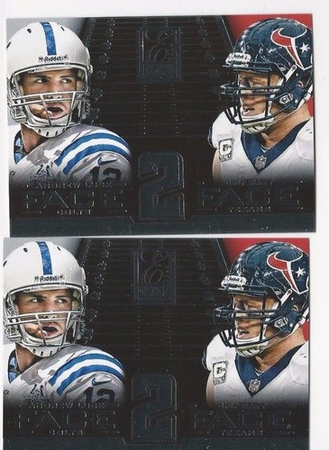 2014 Panini Elite - Face 2 Face Silver #10 Andrew Luck, J.J. Watt for ...