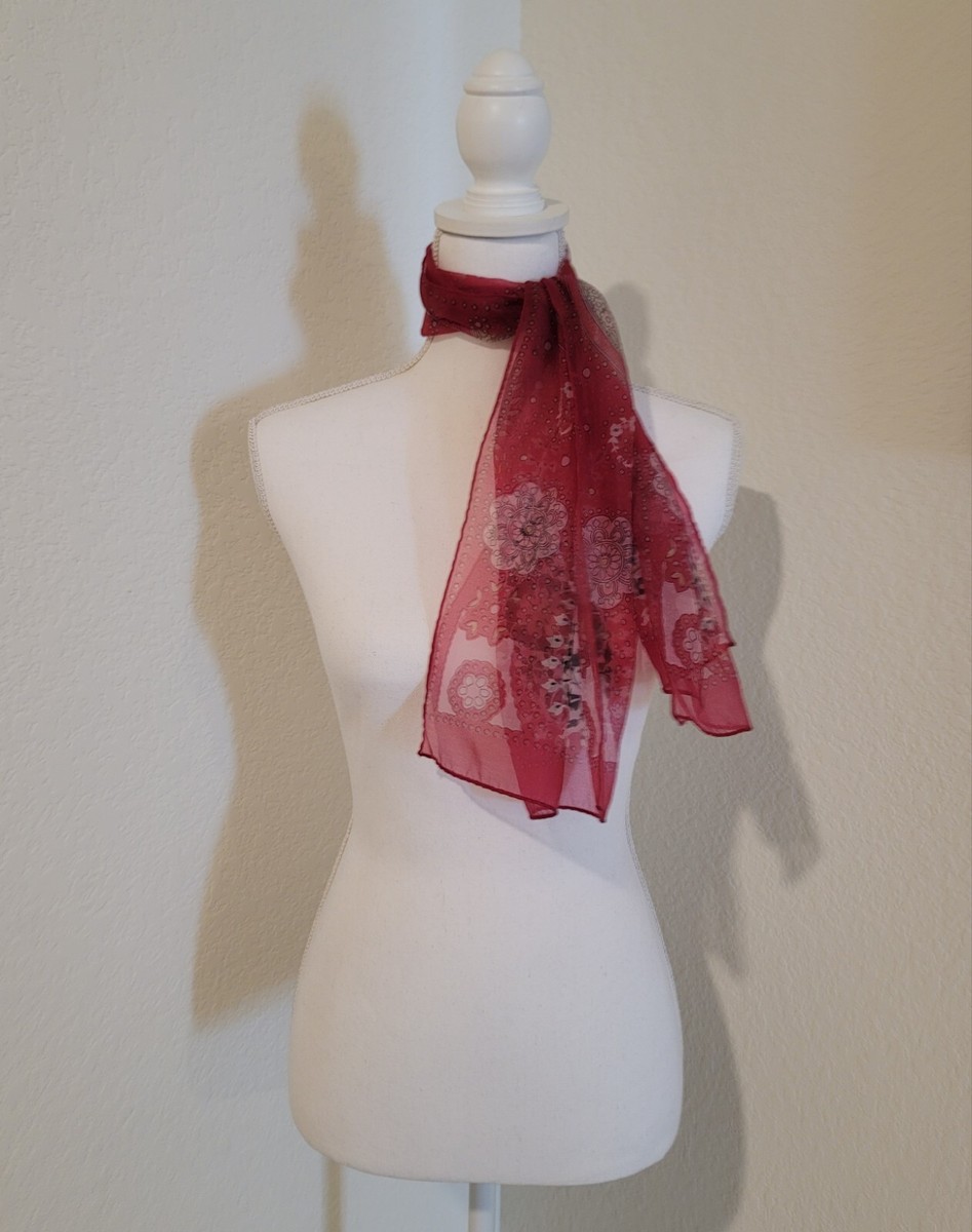 Sheer Red Scarf