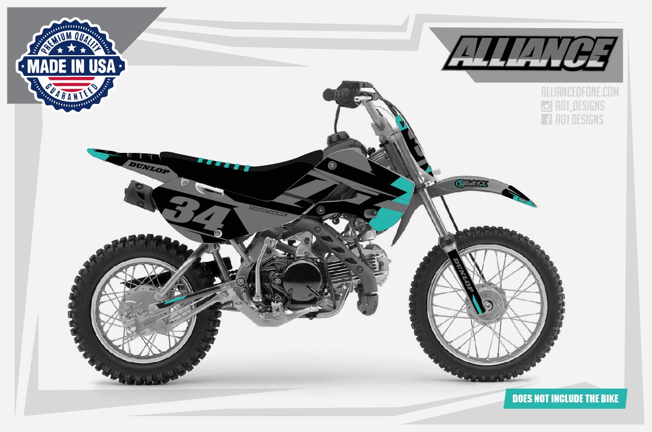 2002-2009 Kawasaki KLX110 KLX 110 Teal Graphics Decal Kit | Motocross ...