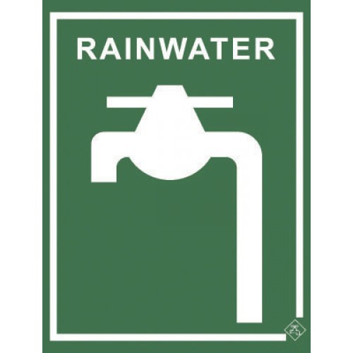 Holman COLORBOND RAINWATER TAP SIGN 92x75mm Steel, GREEN & WHITE *Aust ...
