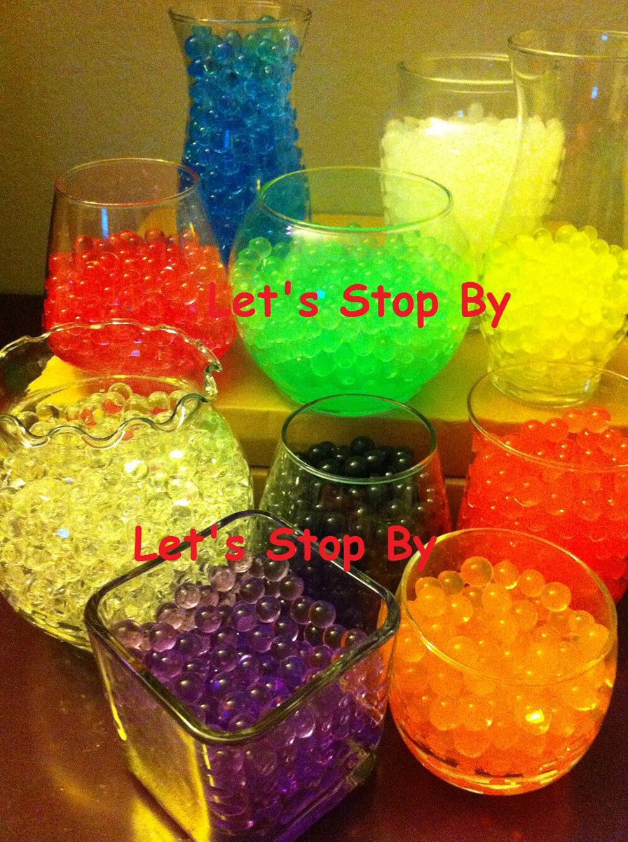 Led Light And Water Beads Centerpieces Crystal Diamond Shape Night