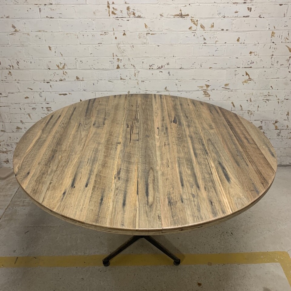 100cm Round Recycled Timber Rustic Table Tops, Cafe Restaurant, Hand ...