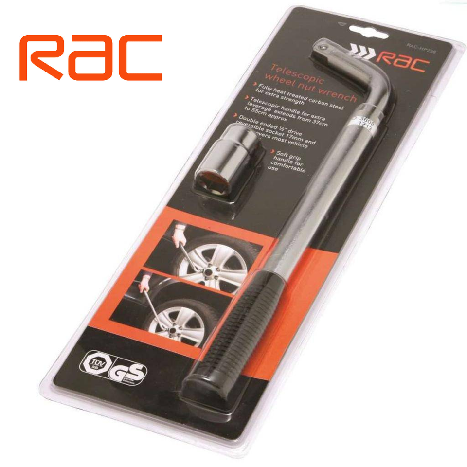 RAC Wheel Brace Extendable Telescopic Wrench Spanner Car 17 19mm Socket ...