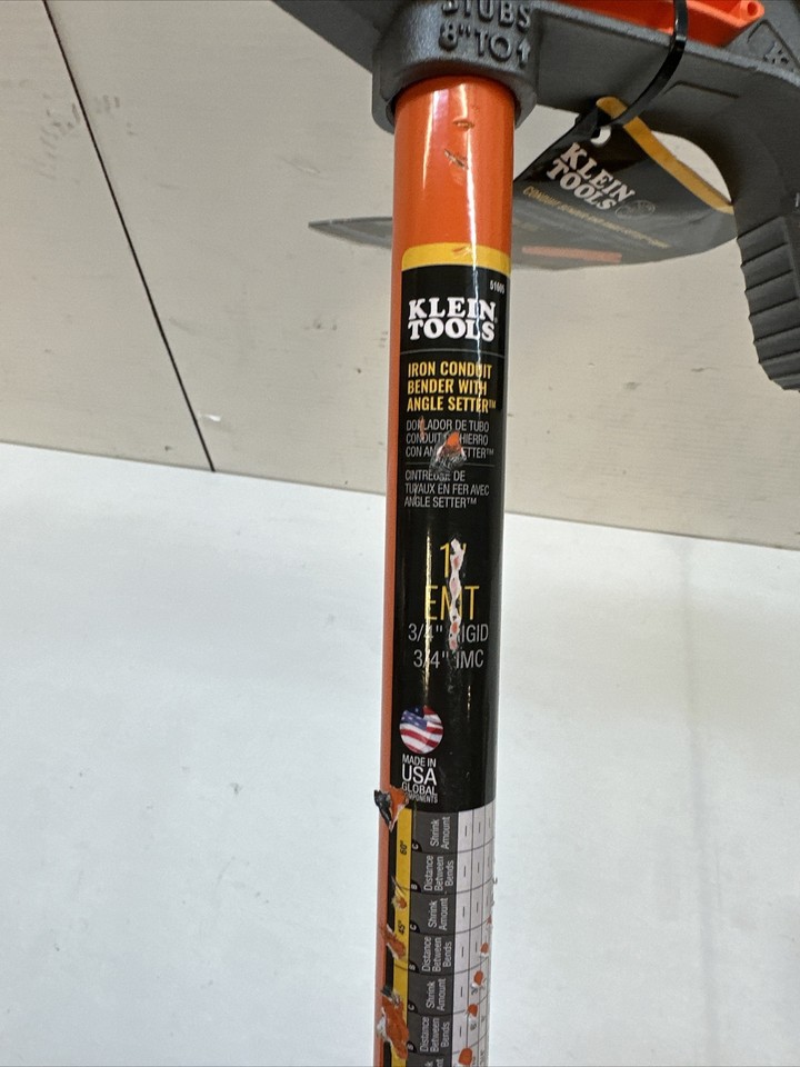 Klein Tools 51605 Iron Conduit Bender Full Assembly 1" EMT with Angle ...