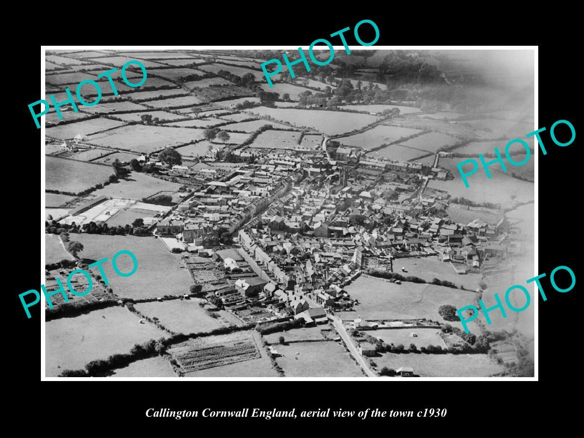 OLD 8x6 HISTORIC PHOTO OF CALLINGTON CORNWALL ENGLAND VIEW OF THE TOWN ...
