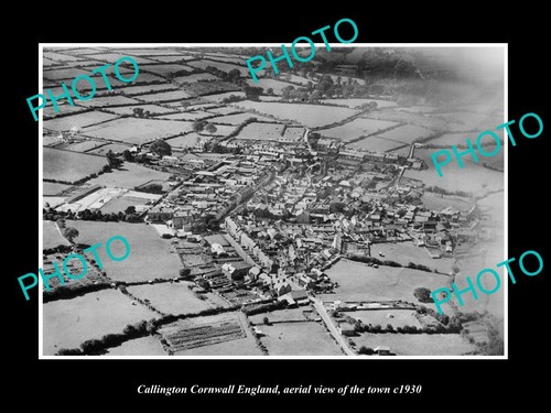 OLD 8x6 HISTORIC PHOTO OF CALLINGTON CORNWALL ENGLAND VIEW OF THE TOWN ...