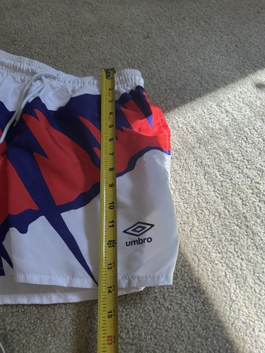 Rare Umbro Nylon Shorts Swimming Trunks Large White Purple Orange Silky ...