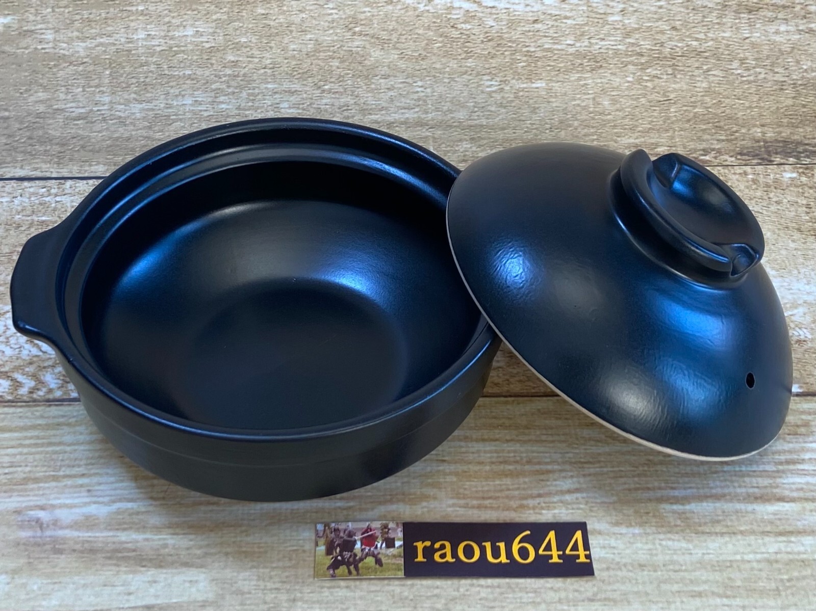 Donabe Japanese Clay Rice Cooker Earthen Pot Black Daiso Japan φ17cm× ...