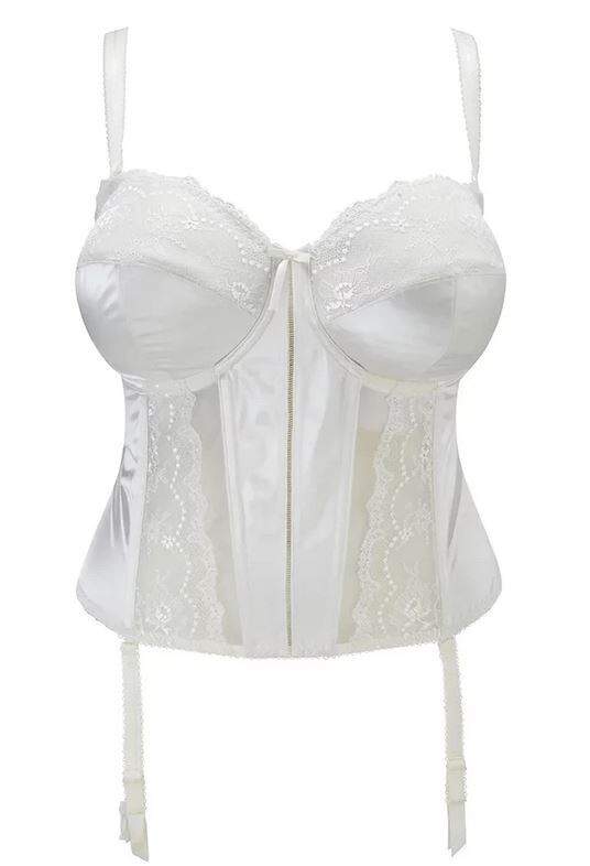 Elomi Maria Basque Bustier Garters Cream Ivory Bridal 42DDD 8502 | eBay