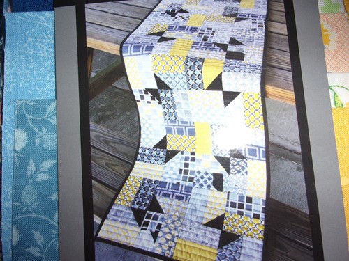Fabric Table Runner Kit Blue and Yellow tones. | eBay