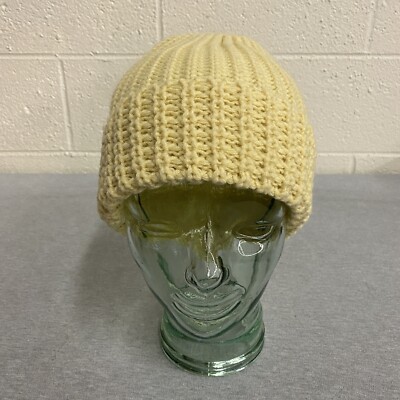 English Village Beige VTG 80s Stocking Cap Winter Beanie Hat Toque | eBay