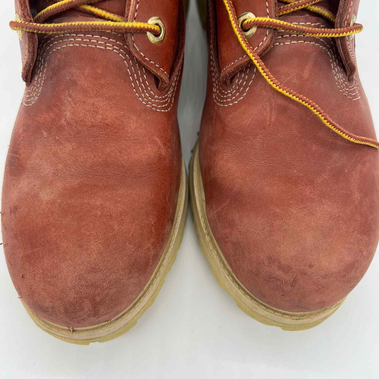 VINTAGE Timberland Red Leather Work Boots Mens Size 11 Combat