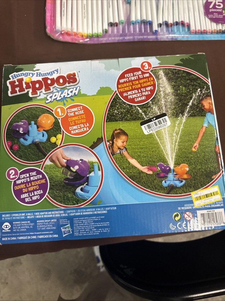 Hasbro Hungry Hungry Hippos Splash Lawn Water Toys Sprinkler Game for ...