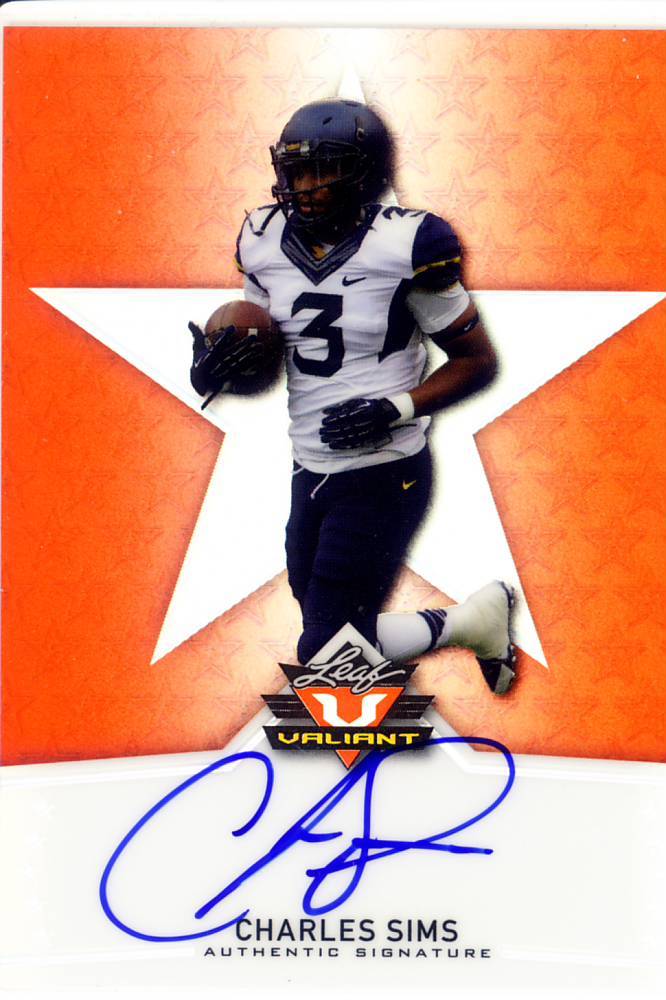 charles sims rookie rc draft auto autograph west virginia wvu college ...