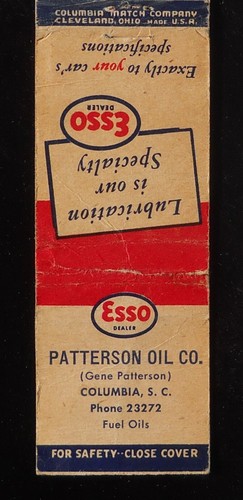 1940s Patterson Oil Co. Esso Lubrication Fuel Oils Gene Patterson ...