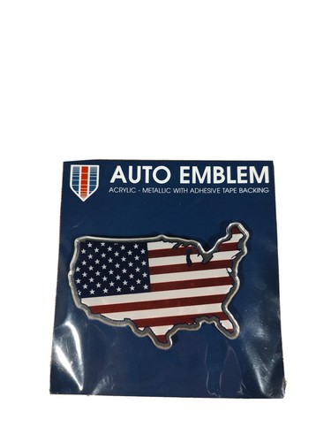 WinCraft USA Flag Map Auto Emblem Acrylic Metallic with Adhesive Tape ...