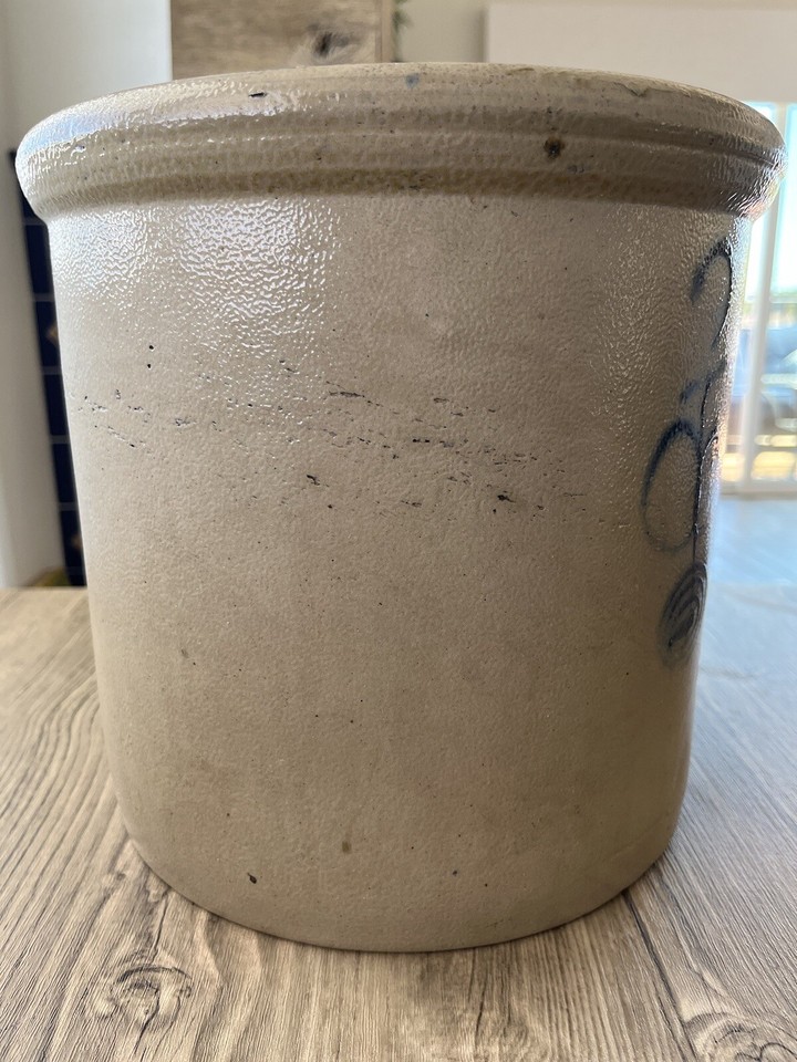 Antique Red Wing Stoneware Pottery Crock Salt Glaze Double P Bee Sting ...