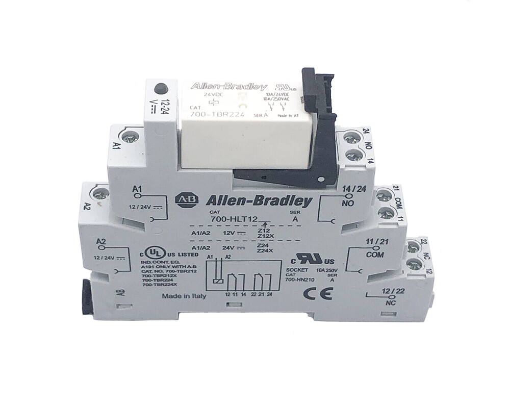 1pc ALLEN 700-TBR224 24VDC Power Relay with 700-HLT12 Socket 10A 250V ...