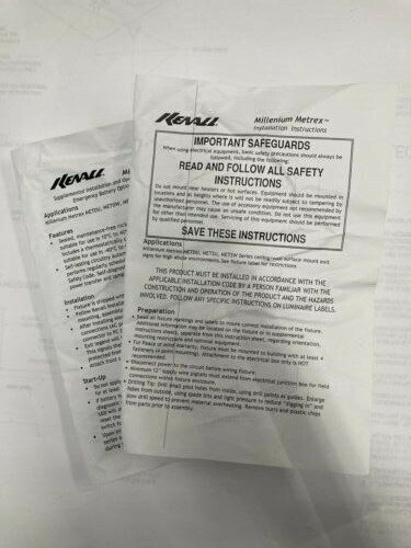 Kenall Exit Light # METDU-MW-R-DT-EL - Double Face - White with Red ...