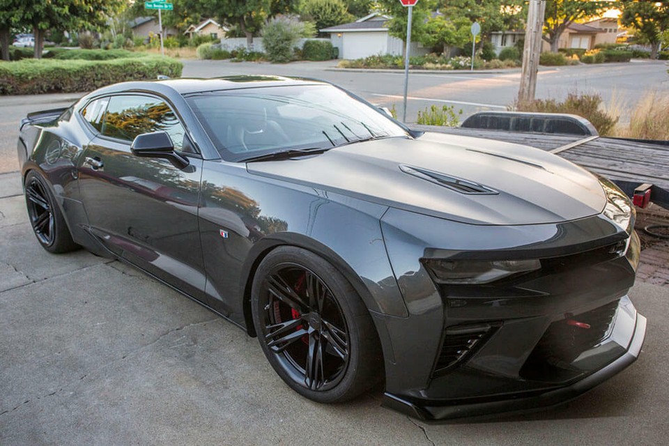 4ea 20" Staggered Chevy Camaro 1LE Wheels FR 35 Gloss Black OEM Replica ...