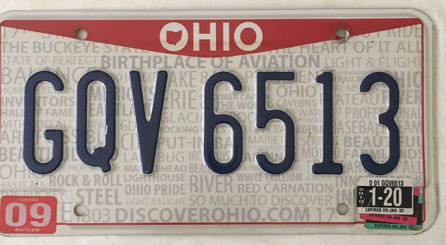 Ohio License Plate. Expired 2009. GQV 6513 Man Cave Collectible ...