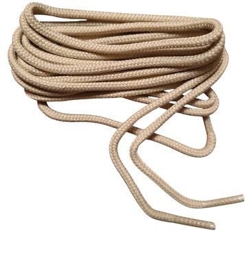 2 Pair Round 4mm thick Heavy Duty Tan Sand boot shoelaces shoestrings ...