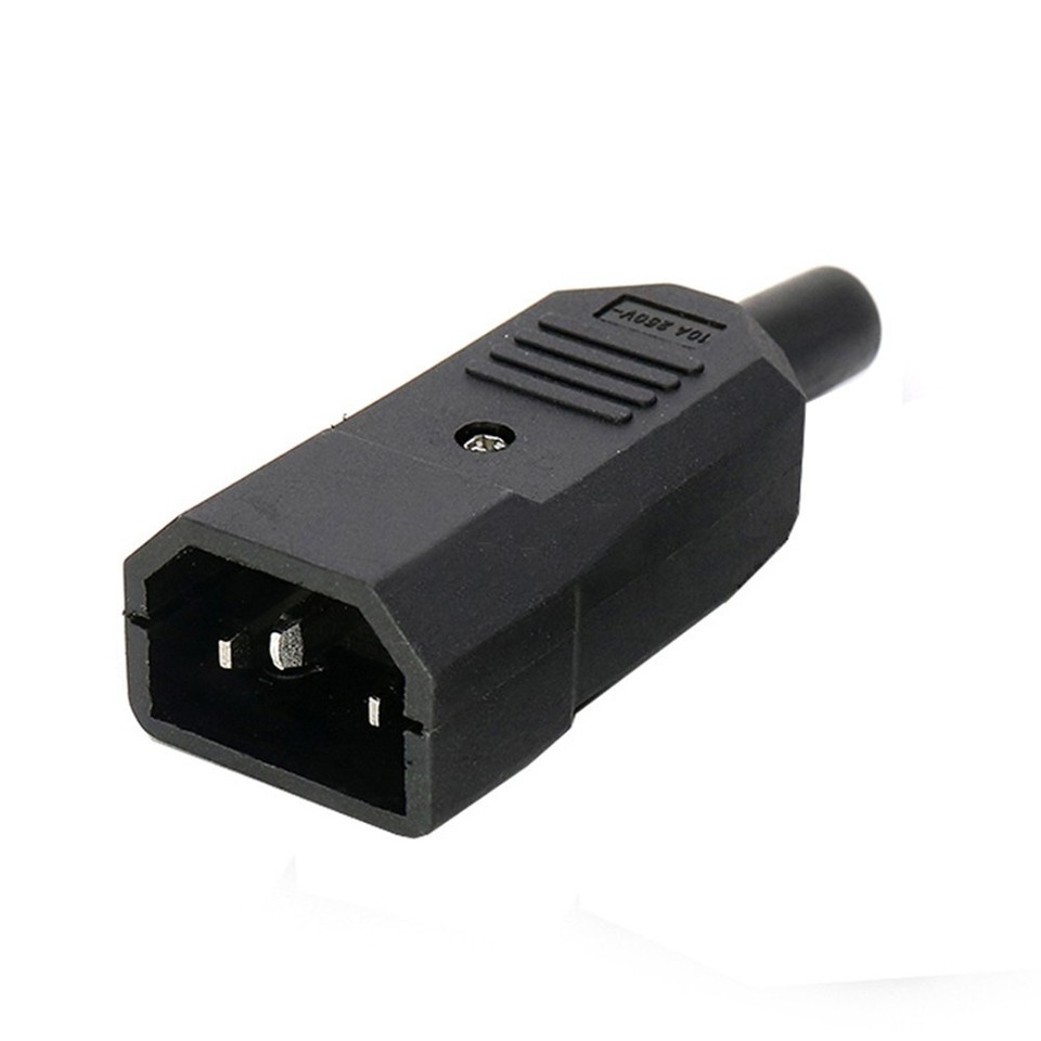 C14 to C13 Electrical Connection Socket Rated at 250V and 10A Black ...