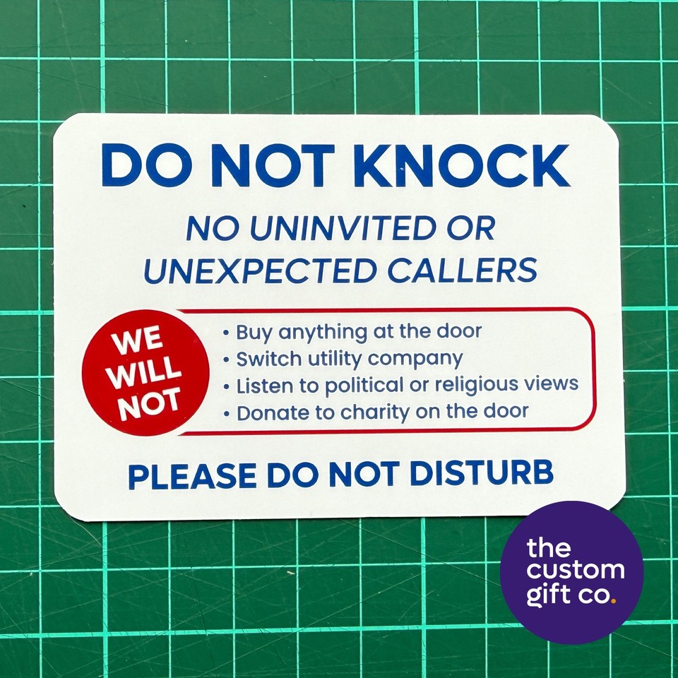 No Cold Callers Sticker, No Door Knocking, No Solicitation No ...