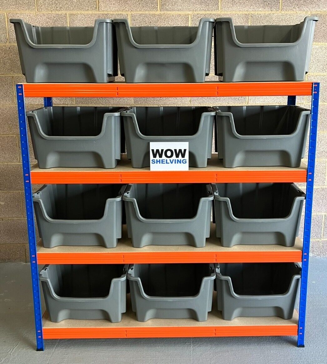 Large Stacking Pick Bin Kits Racking Bins Tubs Shelving Storage Garage ...
