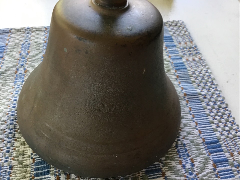 Antique Cast Bronze Ship/School Bell Bronze Clapper with Original Pull ...