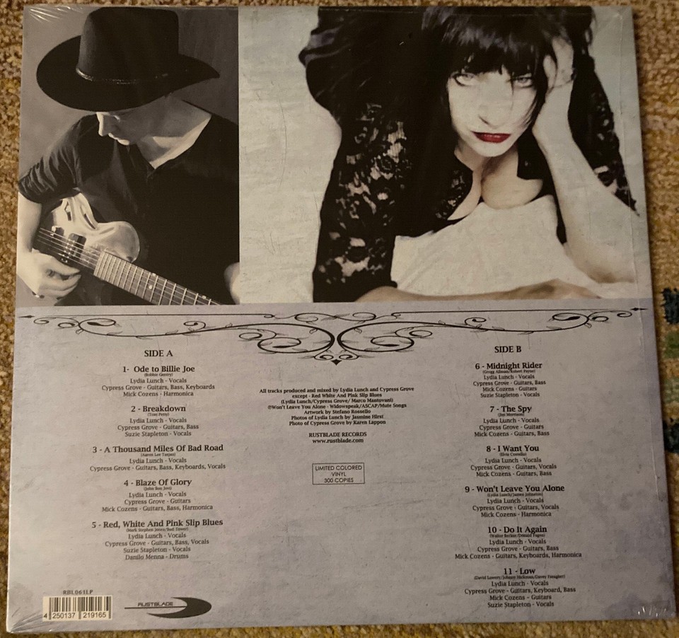 New Ltd Lydia Lunch & Cypress Grove Under the Covers 12 " Colored Vinyl ...