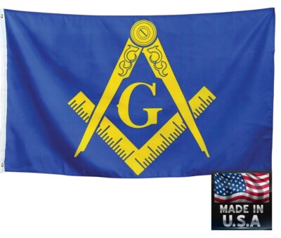 MASONIC Free Masons Symbol Freemasonry 3x5 foot Super-Poly FLAG BANNER ...